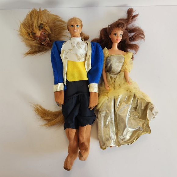 Disney | Toys | Vintage 991 Mattel Beauty The Beast Costume Barbie Doll ...